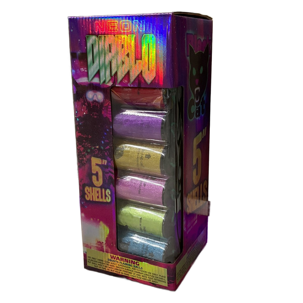Neon Diablo 5" Reloadables - 6 Count – Five Star Fireworks LLC